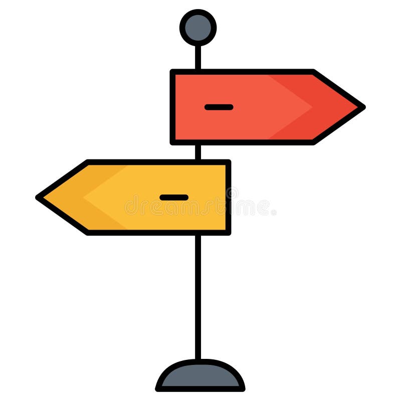 Direction Board Which Can Easily Edit or Modify Stock Vector ...