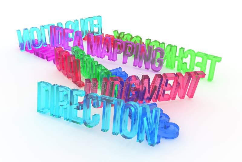 Direction, Business Conceptual Colorful 3D Rendered Words. Alphabet ...