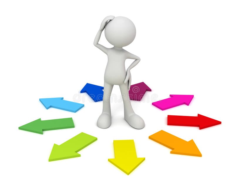 Direction Choice Concept 3d Illustration Stock Illustration ...