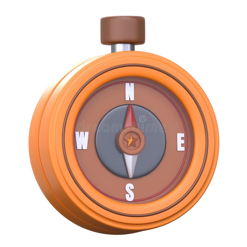 Direction Compass 3D Icon stock illustration. Illustration of ship ...