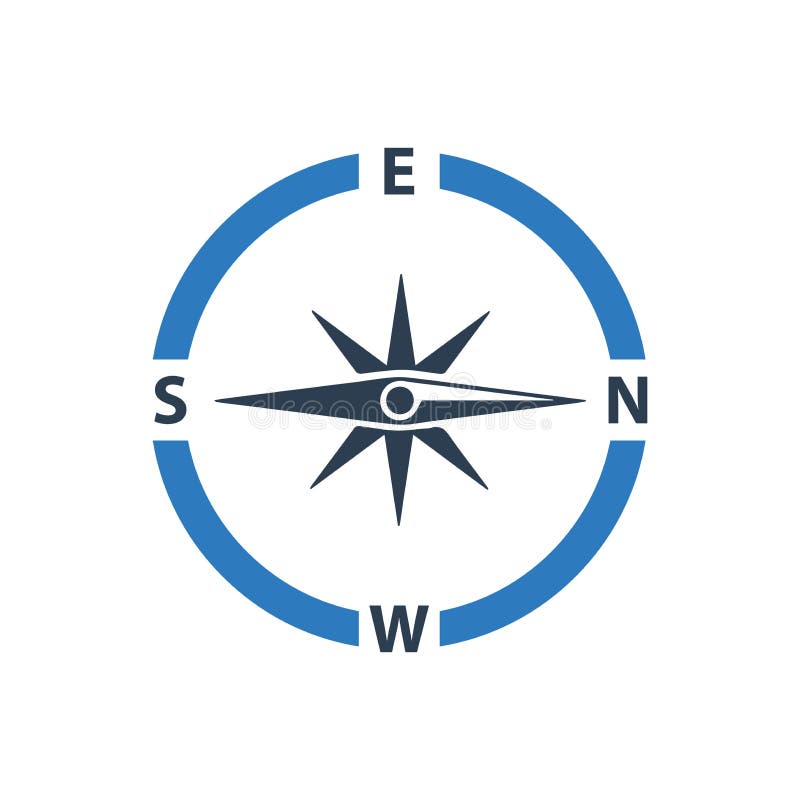 Direction Compass Icon stock illustration. Illustration of compass ...