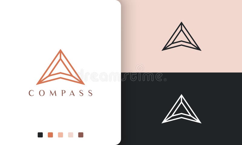 Pointer or Direction Logo Template in Simple and Modern Compass Shape ...