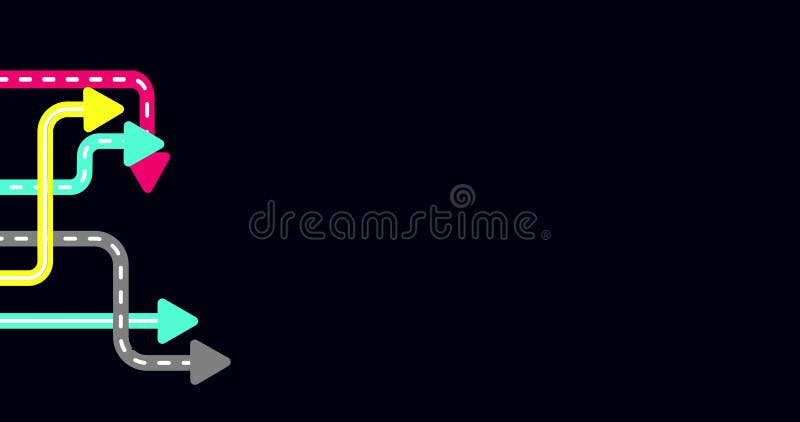 Direction Concept. Abstract Arrows Minimal Flat Design Animation Stock ...