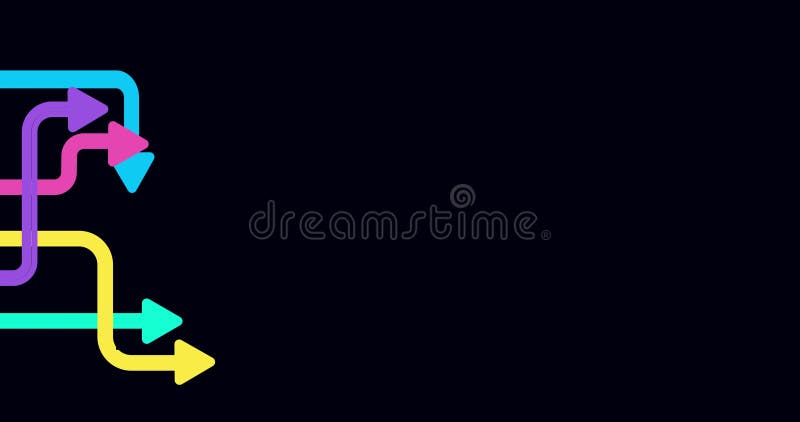 Direction Concept. Abstract Arrows Minimal Flat Design Animation Stock ...