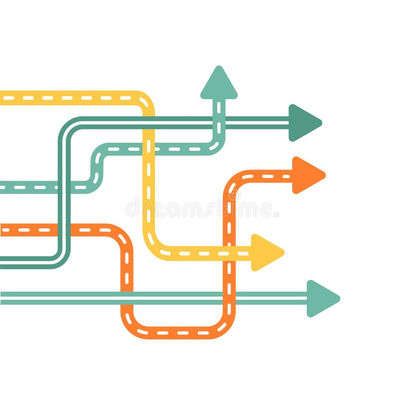 Direction Concept. Abstract Arrows Minimal Flat Design Stock Vector ...