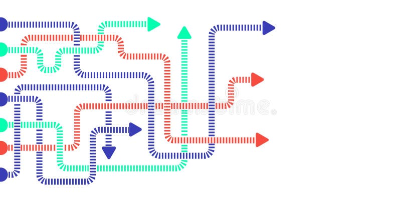 Direction Concept. Abstract Blue and Red Arrows Minimal Flat Design ...