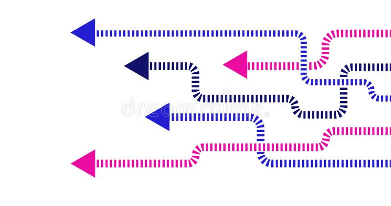 Direction Concept. Abstract Arrows Minimal Flat Design Stock Vector ...
