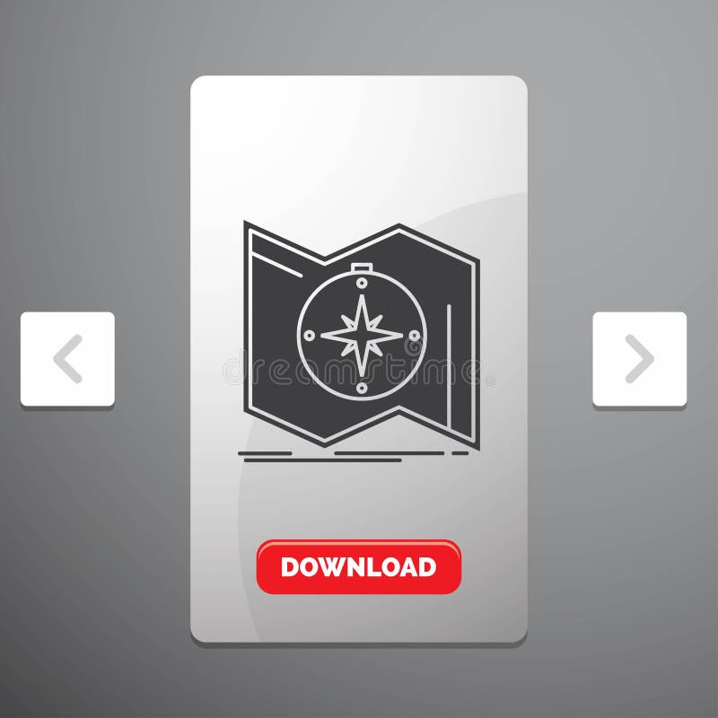 Direction, Explore, Map, Navigate, Navigation Glyph Icon in Carousal ...