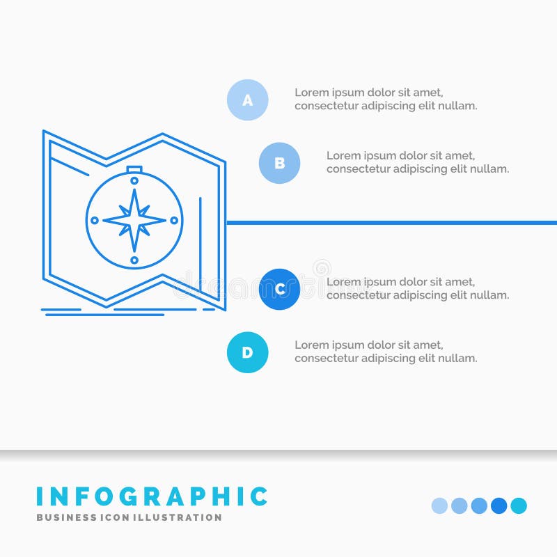 Navigation Map Infographics 5 Steps Timeline Concept. Creative F Stock ...