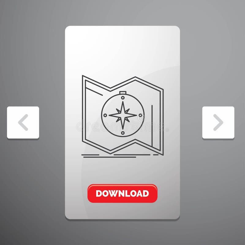 Direction, Explore, Map, Navigate, Navigation Line Icon in Carousal ...