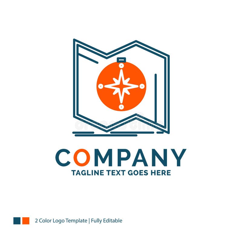 Direction, Explore, Map, Navigate, Navigation Logo Design. Blue Stock ...