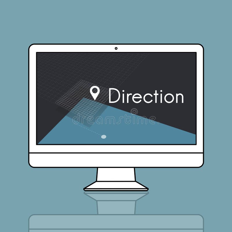 Direction Find Route Navigation Concept Stock Illustration ...