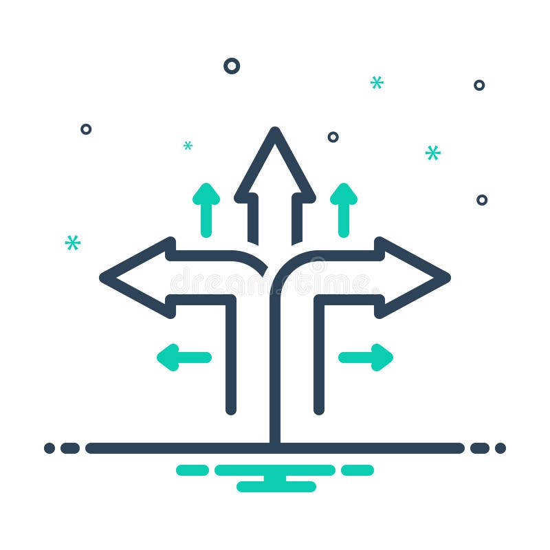 Mix Icon for Direction, Directional and Pathway Stock Vector ...