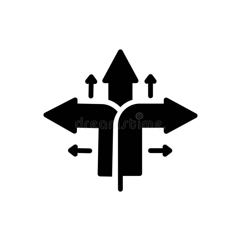 Black Solid Icon for Direction, Directional and Pathway Stock ...