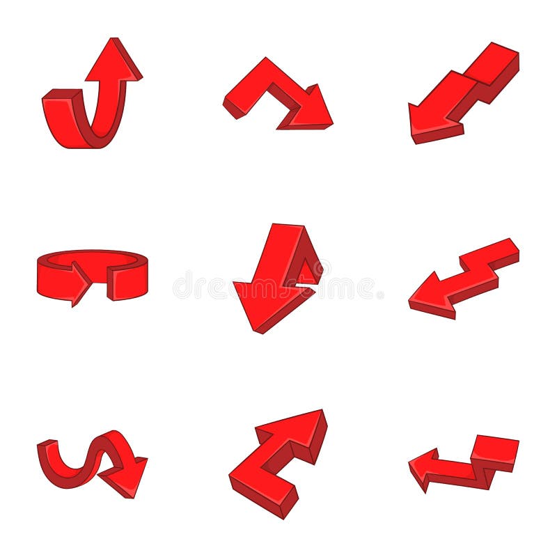 Direction Icons Set, Cartoon Style Stock Vector - Illustration of ...