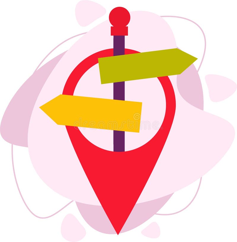 Direction Indicator. Arrows and Geolocation Point. Route and Direction ...