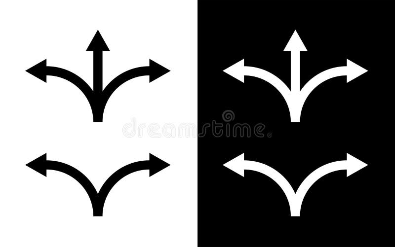 Arrow Icon. Collection of Turn Arrows. Symbol of Movement or Path ...