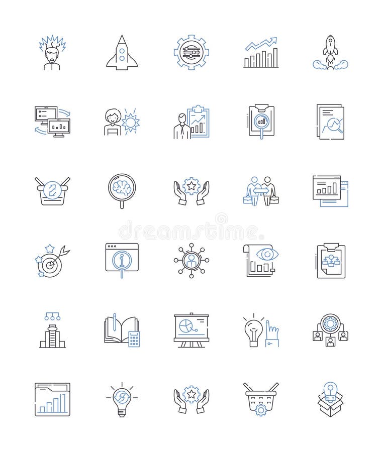 Direction And Instruction Line Icons Collection Navigate Guide Command Direct Mentor