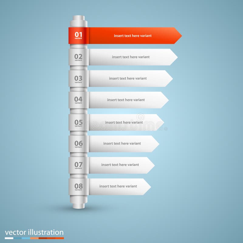 Direction list of options. stock vector. Illustration of infographic ...