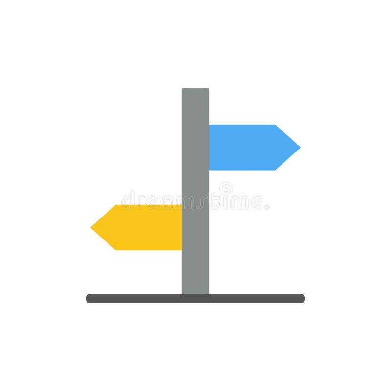 Direction, Logistic, Board, Sign Flat Color Icon. Vector Icon Banner ...