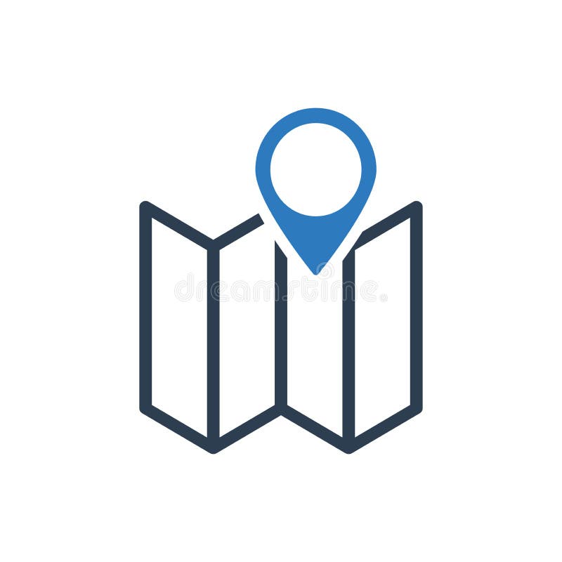 Direction Map Icon stock illustration. Illustration of location - 174273798