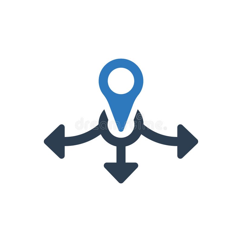 Direction Map Pin Icon stock vector. Illustration of directions - 362226425