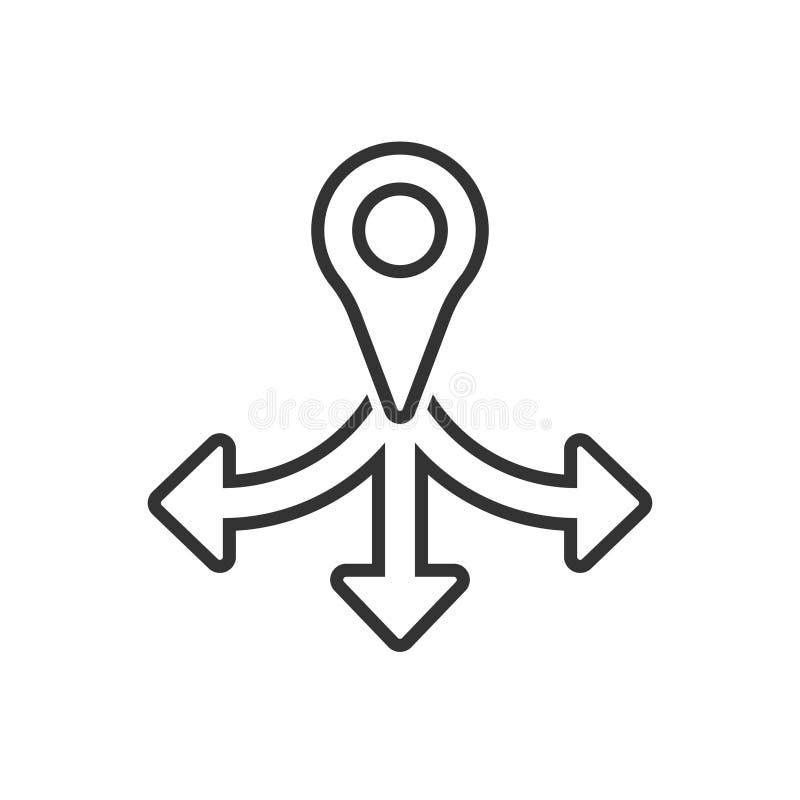 Direction Map Pin Icon stock illustration. Illustration of directions ...