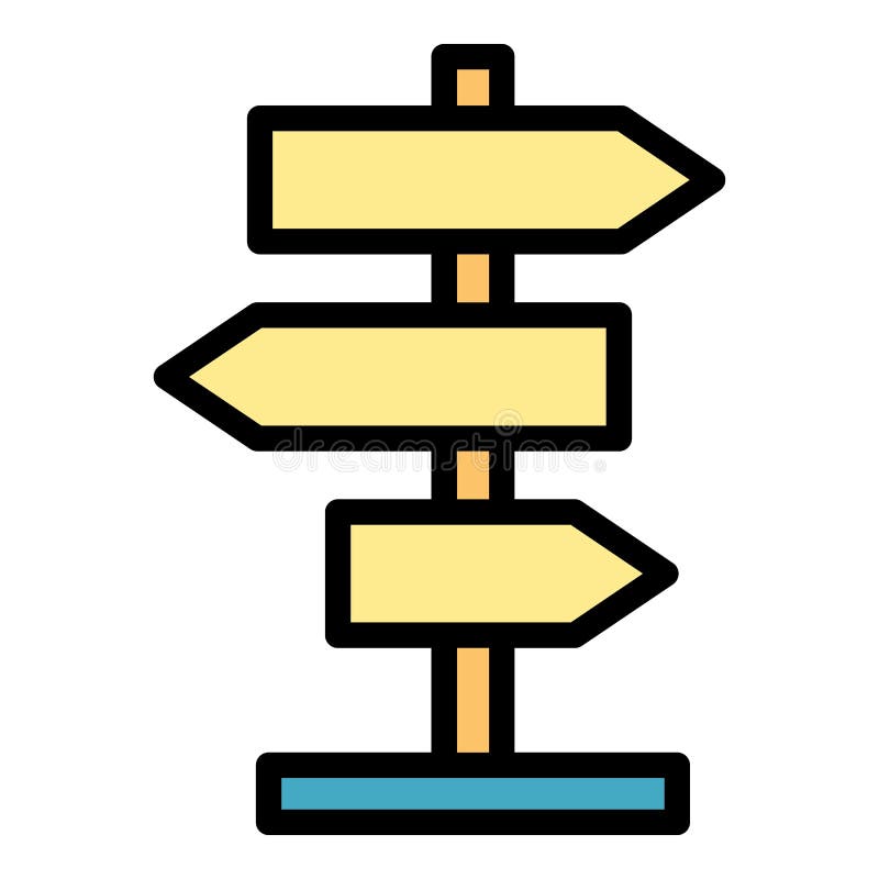 Direction Navigate Icon Color Outline Vector Stock Vector ...