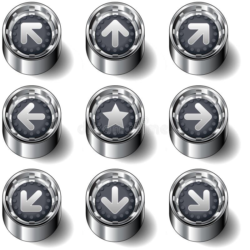 Direction Navigation Arrows on Vector Buttons Stock Vector ...