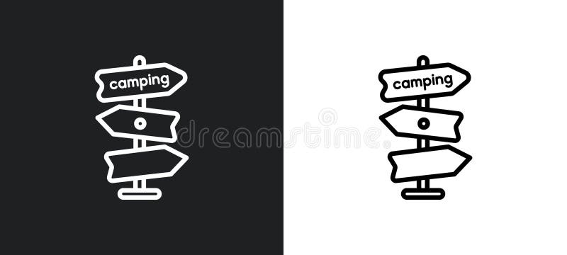 Direction Outline Icon in White and Black Colors. Direction Flat Vector ...