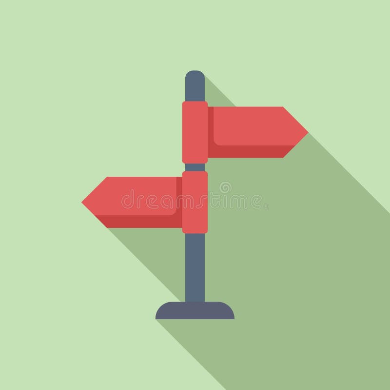Direction Pillar Shop Icon Flat Vector. Geo Road Map Stock Vector ...