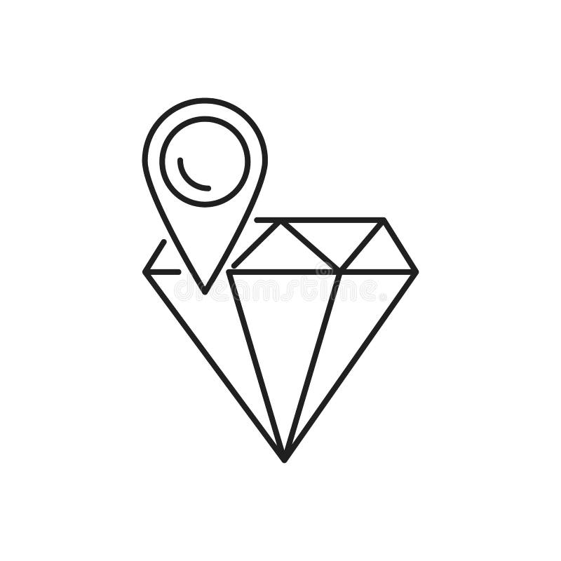 Direction Pin Diamond Icon. Simple Line, Outline Vector of Navigation ...