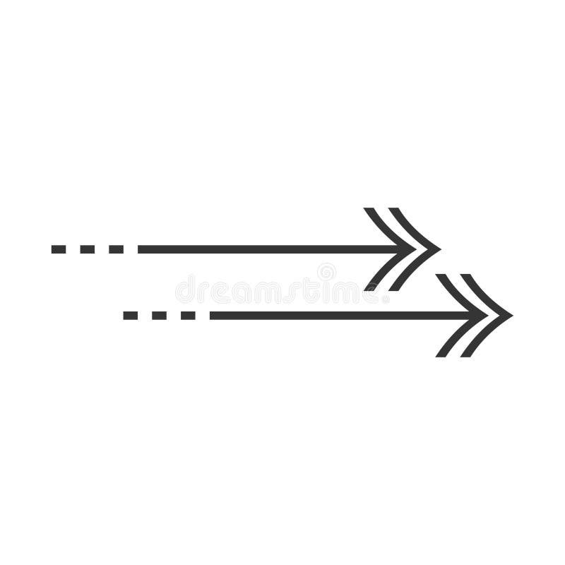 Direction Pointer, Air Movement Wind, Black Arrow Sign Vector Element ...
