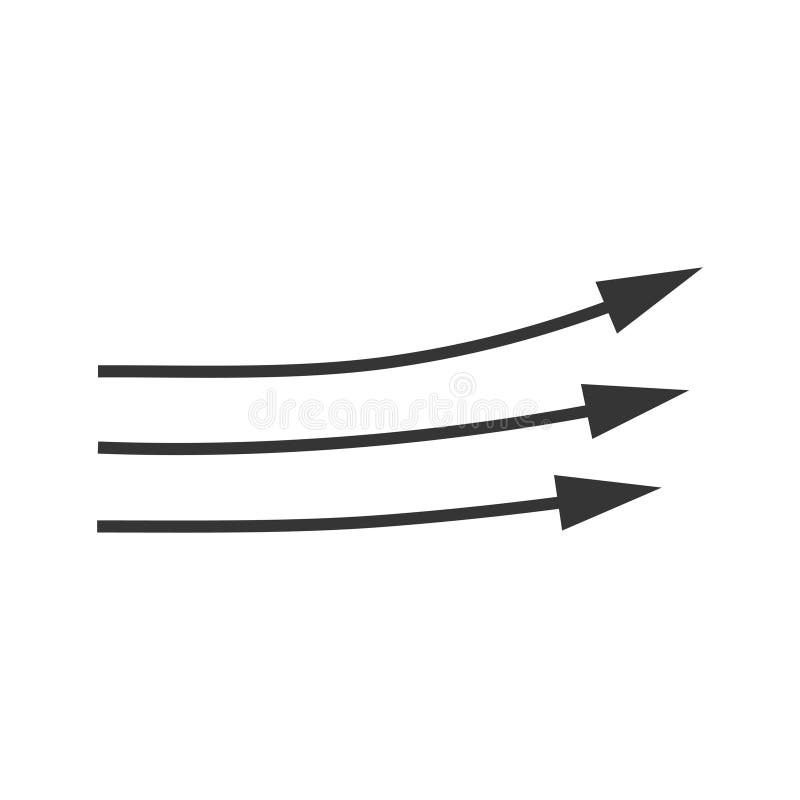 Direction Pointer, Air Movement Wind, Black Arrow Sign Vector Element ...