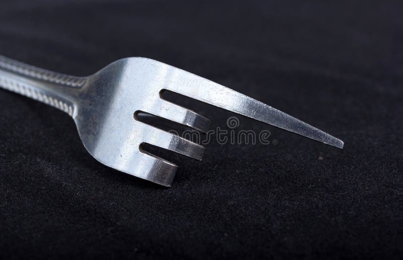 Bent Metal Fork, One Teeth Down. Stock Image - Image of service, shape ...