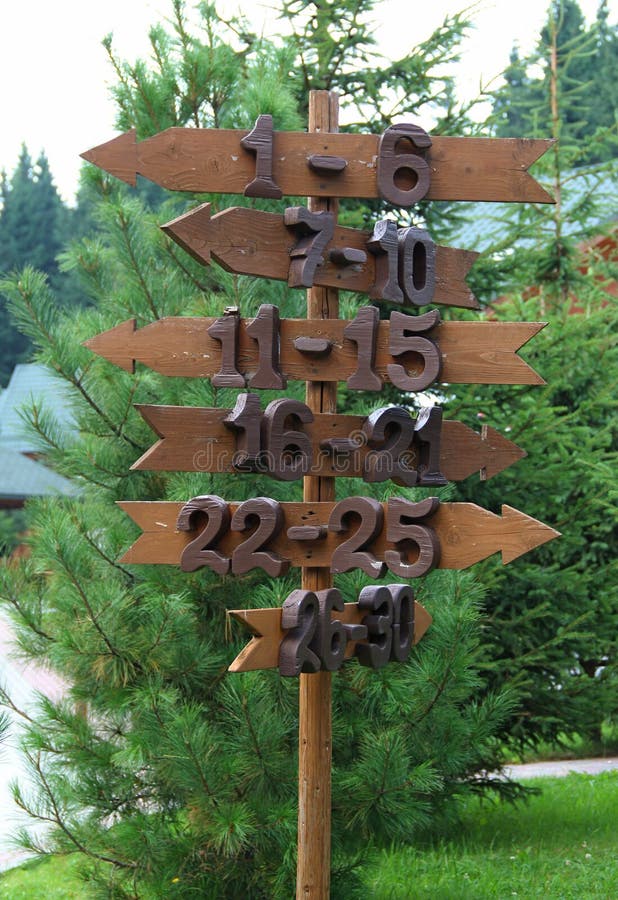 Direction Pointer with Room Numbers at Green Hotel Territory Stock ...