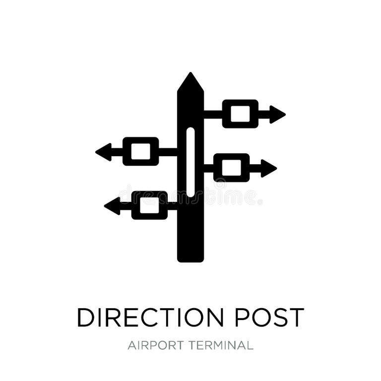 Direction Post Icon in Trendy Design Style. Direction Post Icon ...