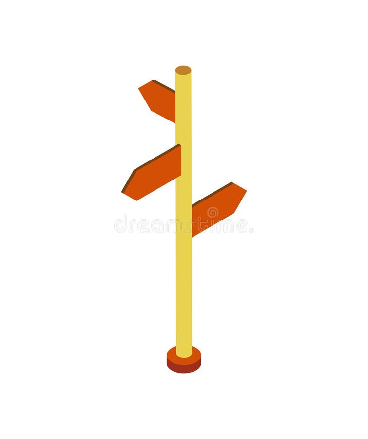 Direction Post Isometric 3D Element Stock Vector - Illustration of sign ...
