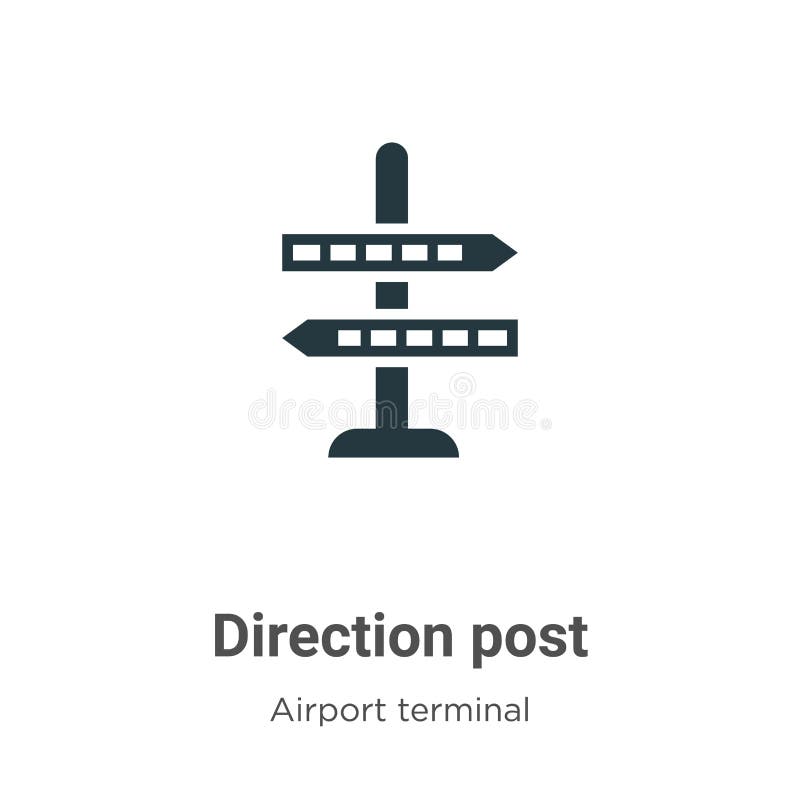 Direction Post Vector Icon on White Background. Flat Vector Direction ...
