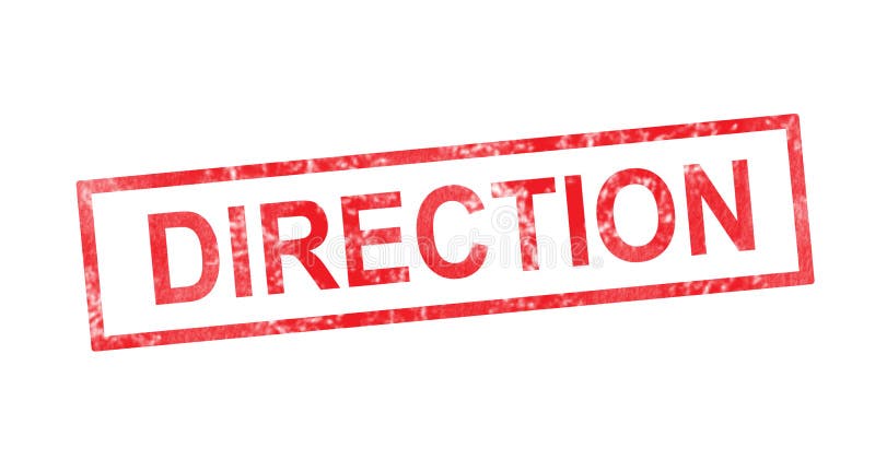 DIRECTION Red Rectangular Stamp Stock Illustration - Illustration of ...