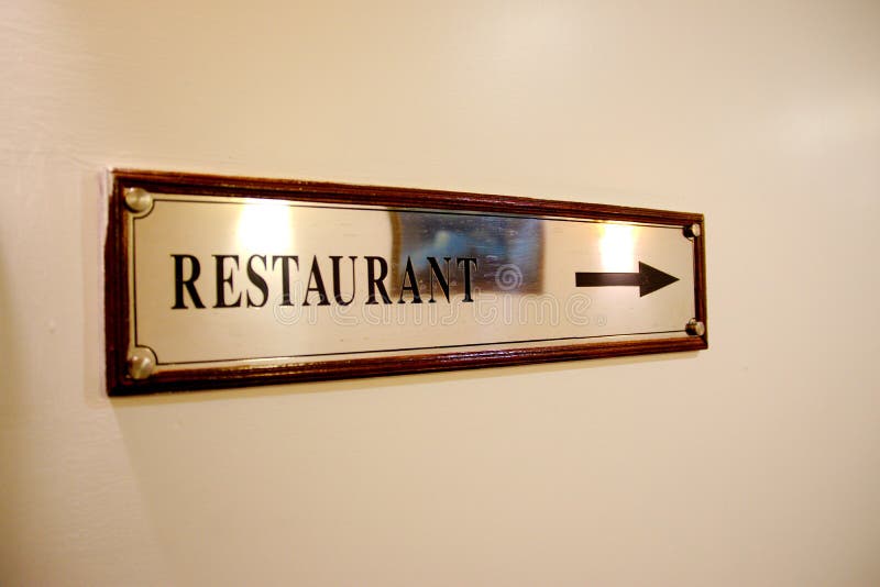 Direction Sign Board of Restaurant Stock Photo - Image of pointer ...