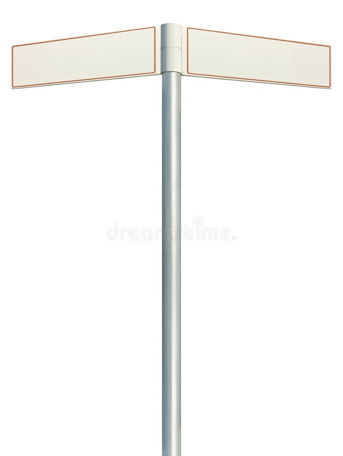 Direction Road Signs, Two Empty Blank Signpost Signages, Isolated ...