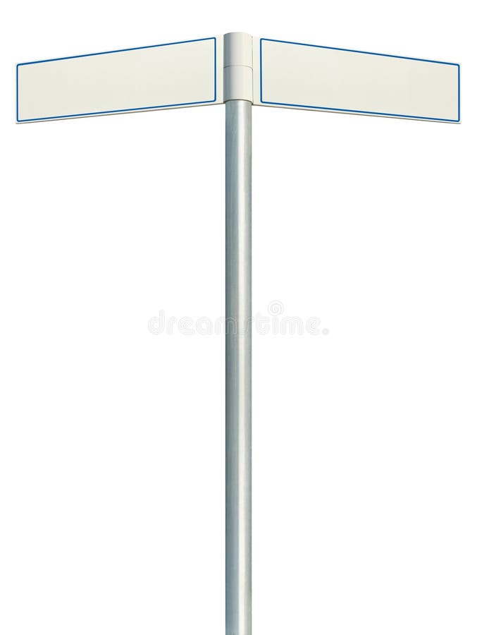 Direction Road Signs, Two Empty Blank Signpost Signages, Isolated ...