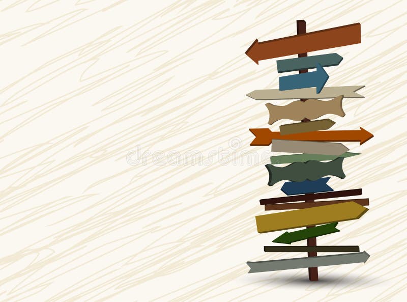 Direction road signs stock illustration. Illustration of color - 139166741