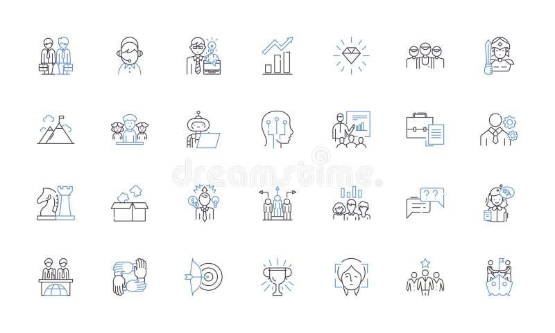 Direction-setting Line Icons Collection. Strategy, Vision, Goals ...