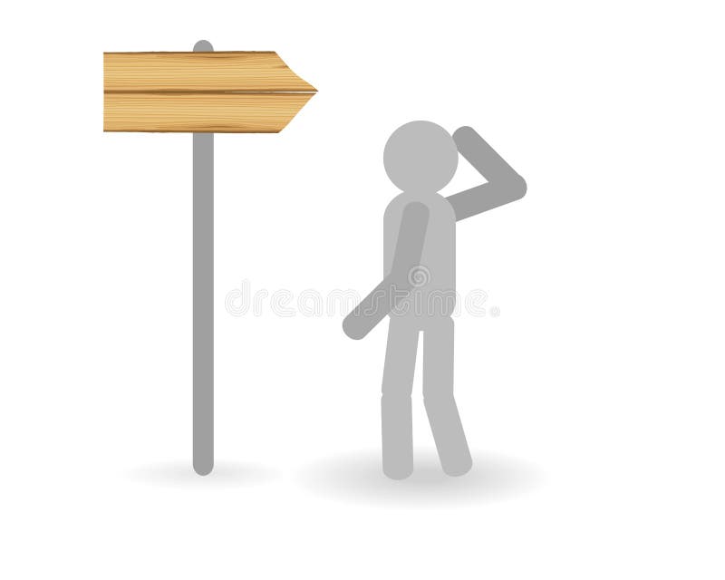 Direction sign stock vector. Illustration of pillar, board - 13251997