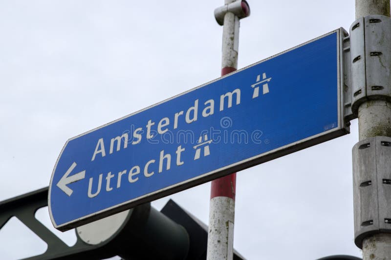 Direction Sign at Abcoude the Netherlands 8-4-2024 Editorial ...