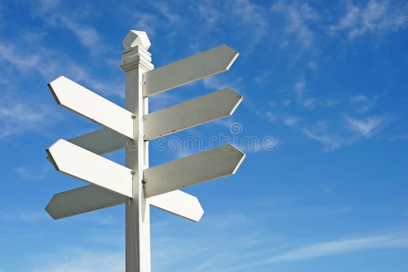 Direction Sign with Blank Spaces for Text Stock Photo - Image of ...