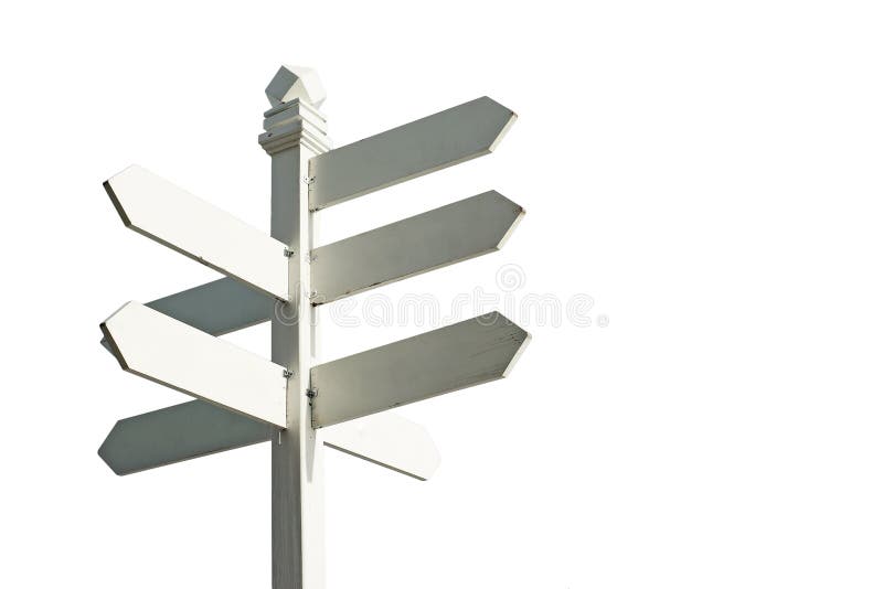 Direction Sign with Blank Spaces for Text Stock Photo - Image of banner ...