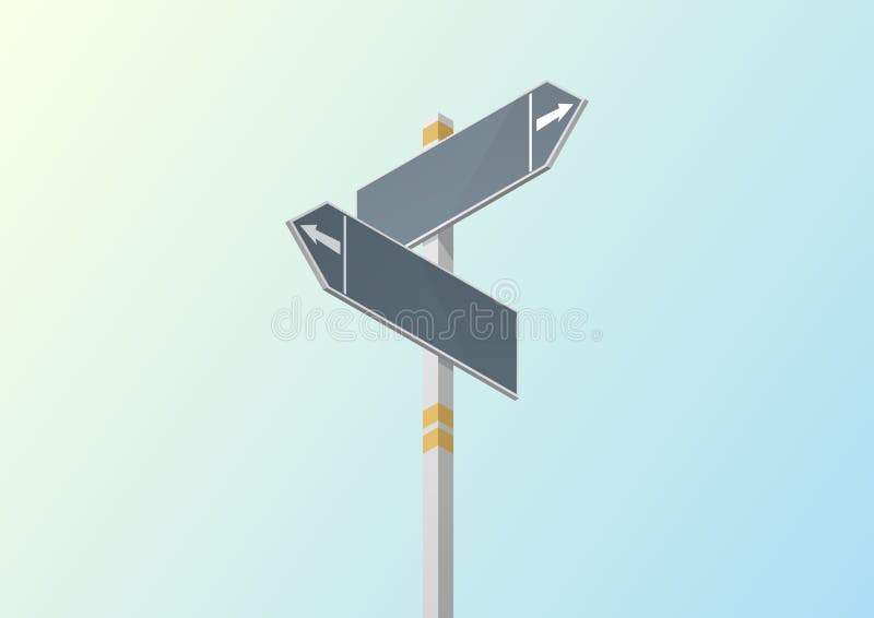 Direction Sign with Blank Spaces for Text Stock Illustration ...